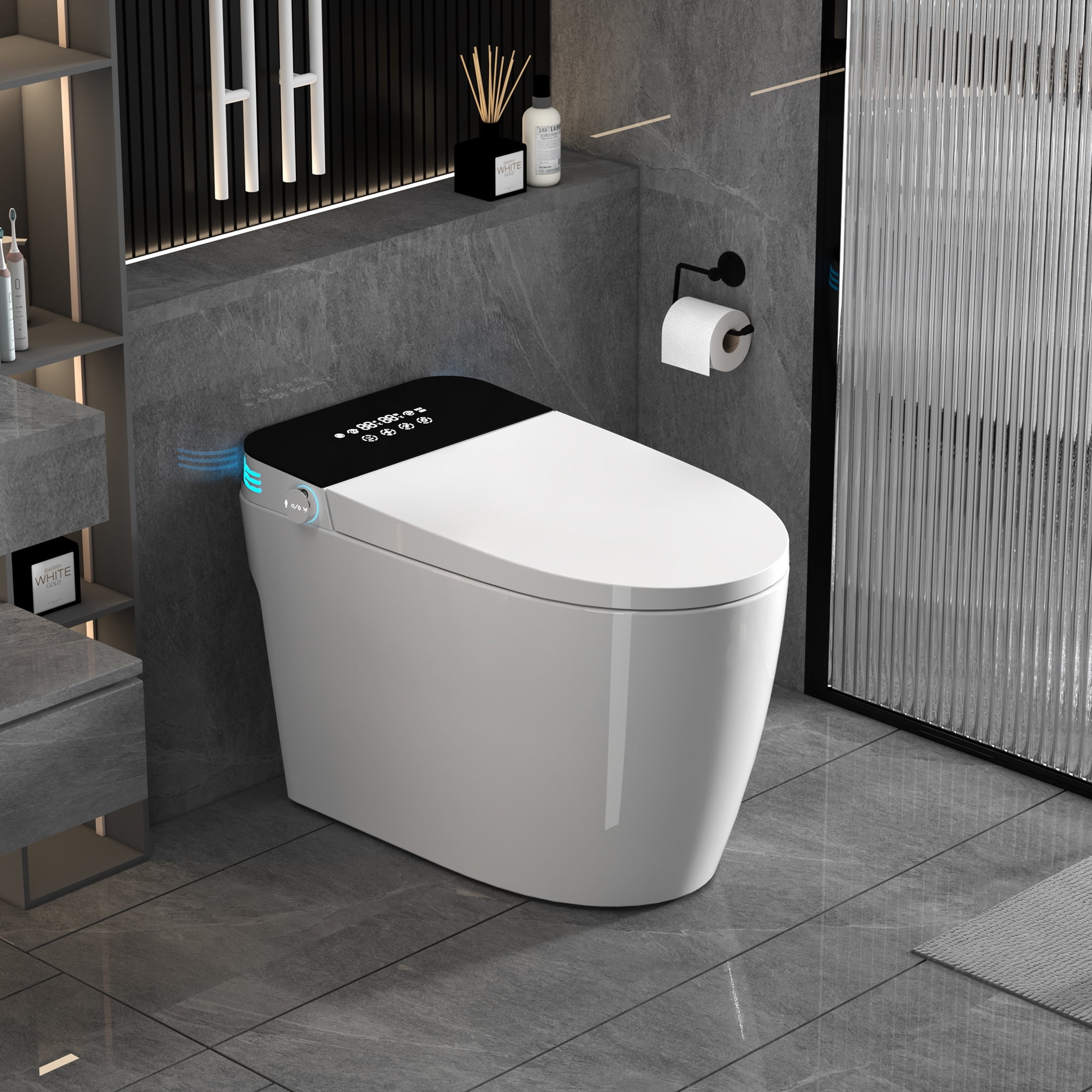 Smart Toilets with Heated Bidet Seat.Portable toilet with bidet built ...