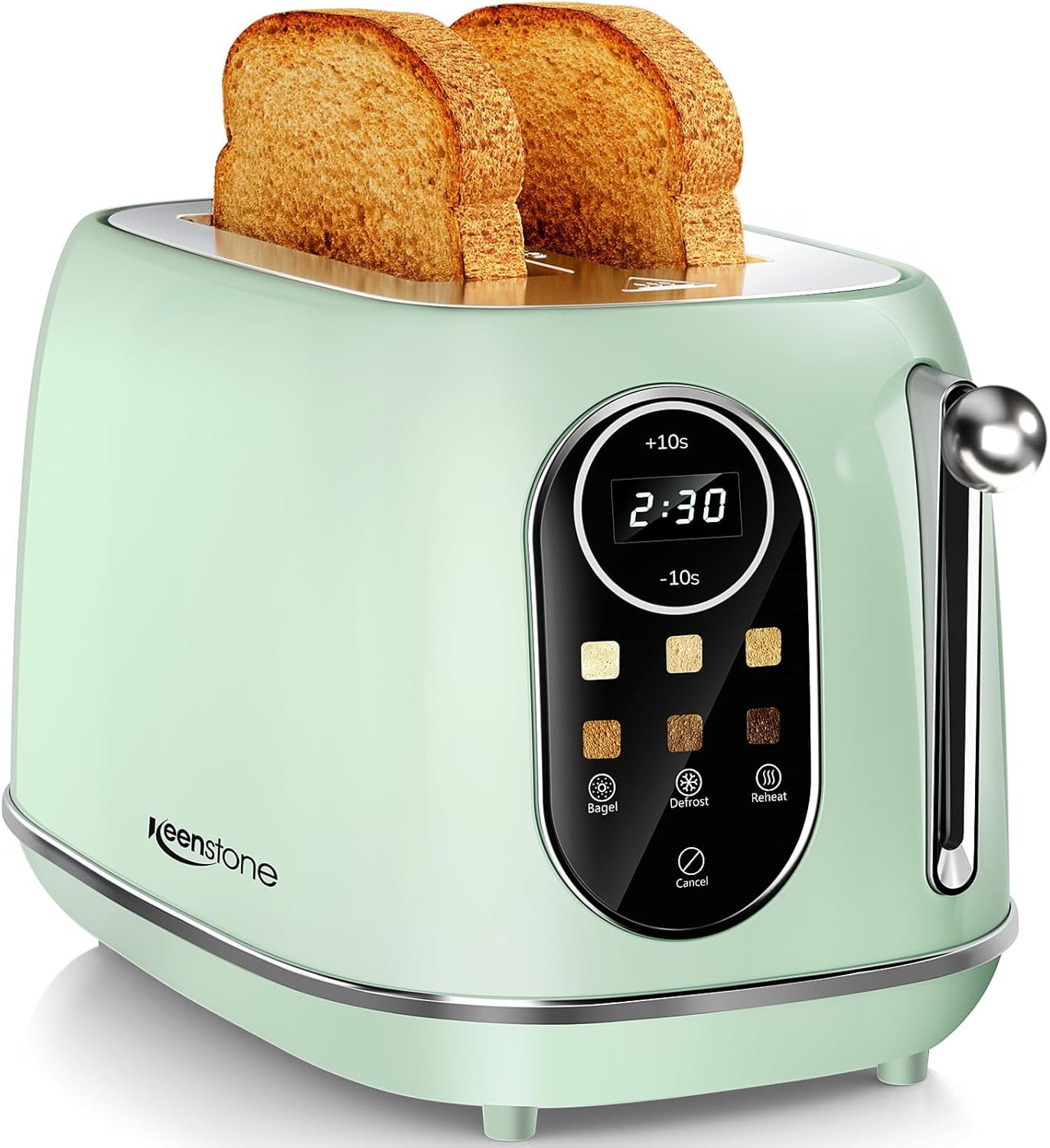 Smart Touch Screen Toaster 2 Slice, Retro Wide Slot Stainless Steel ...