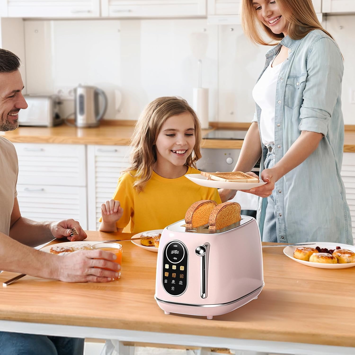 Smart Touch Screen Toaster 2 Slice, Retro Wide Slot Stainless Steel ...