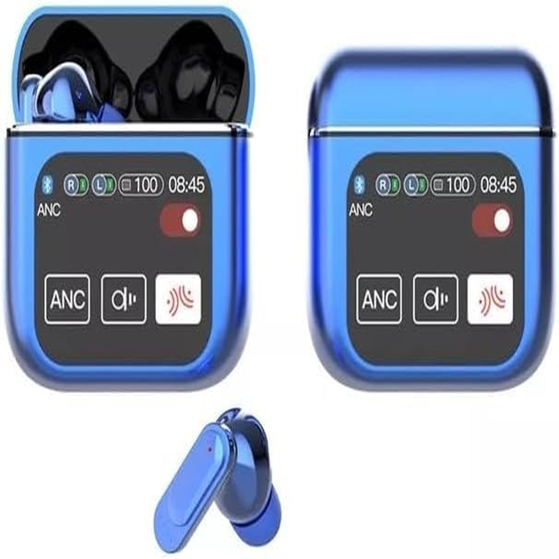 Smart Touch Screen Wireless Noise Cancelling Sports Earbuds Blue ...