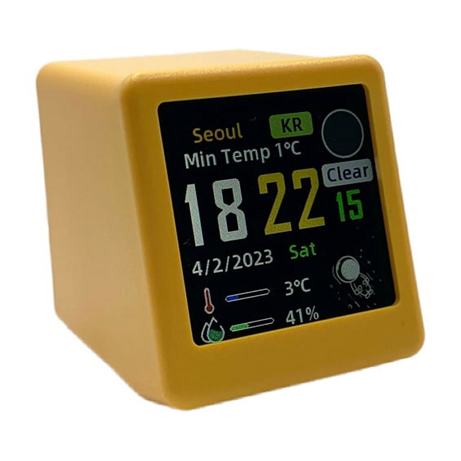 Smart Touch Weather Station WiFi Desk Digital Analog Alarm Clock Small ...