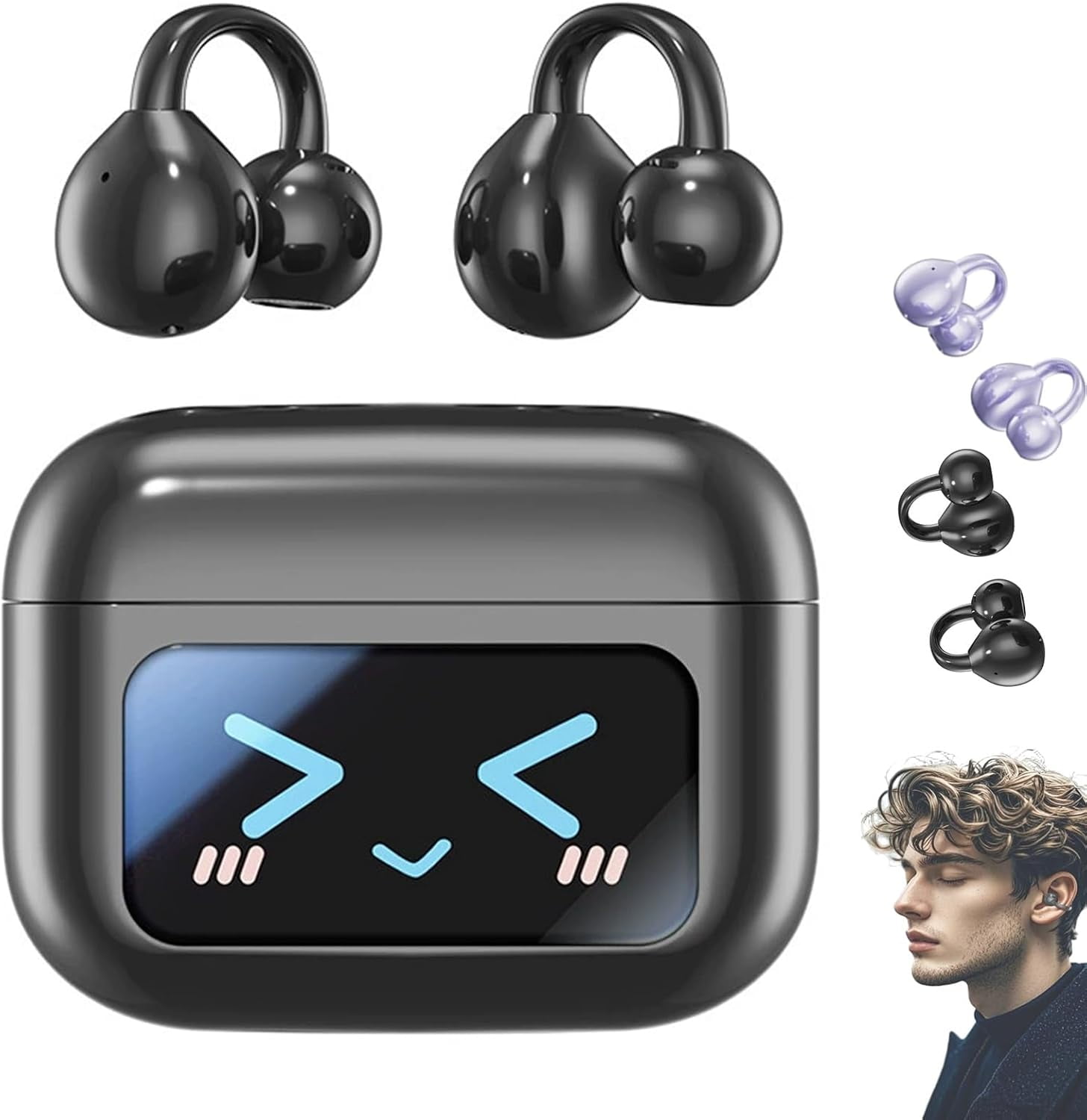 Smart Touchscreen Bluetooth Earbuds, Hy Clip on Earbuds, M100 Clip on ...