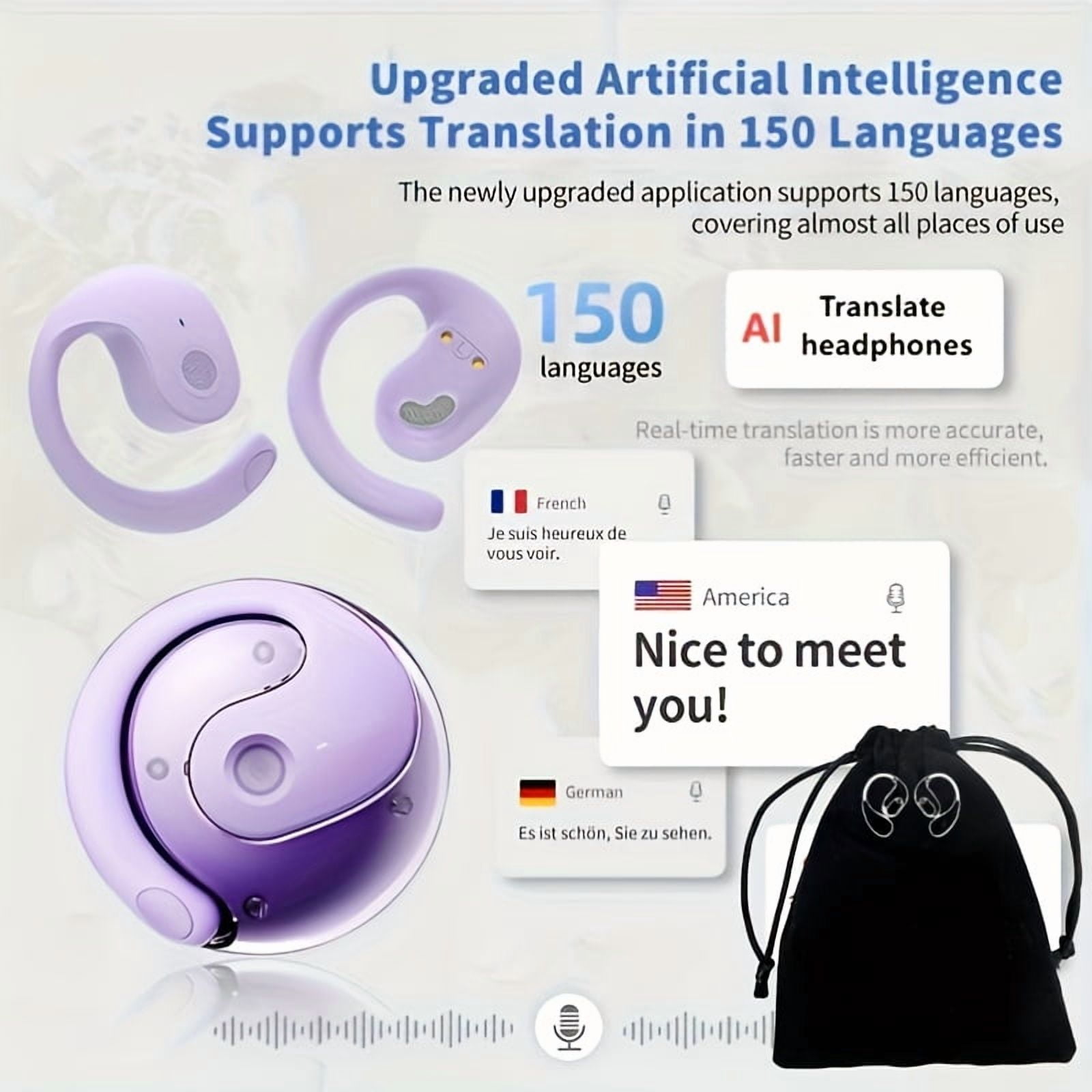 [Smart Translation Earbuds] Wireless AI Smart Translation Earbuds - Two-Way Real-Time ...
