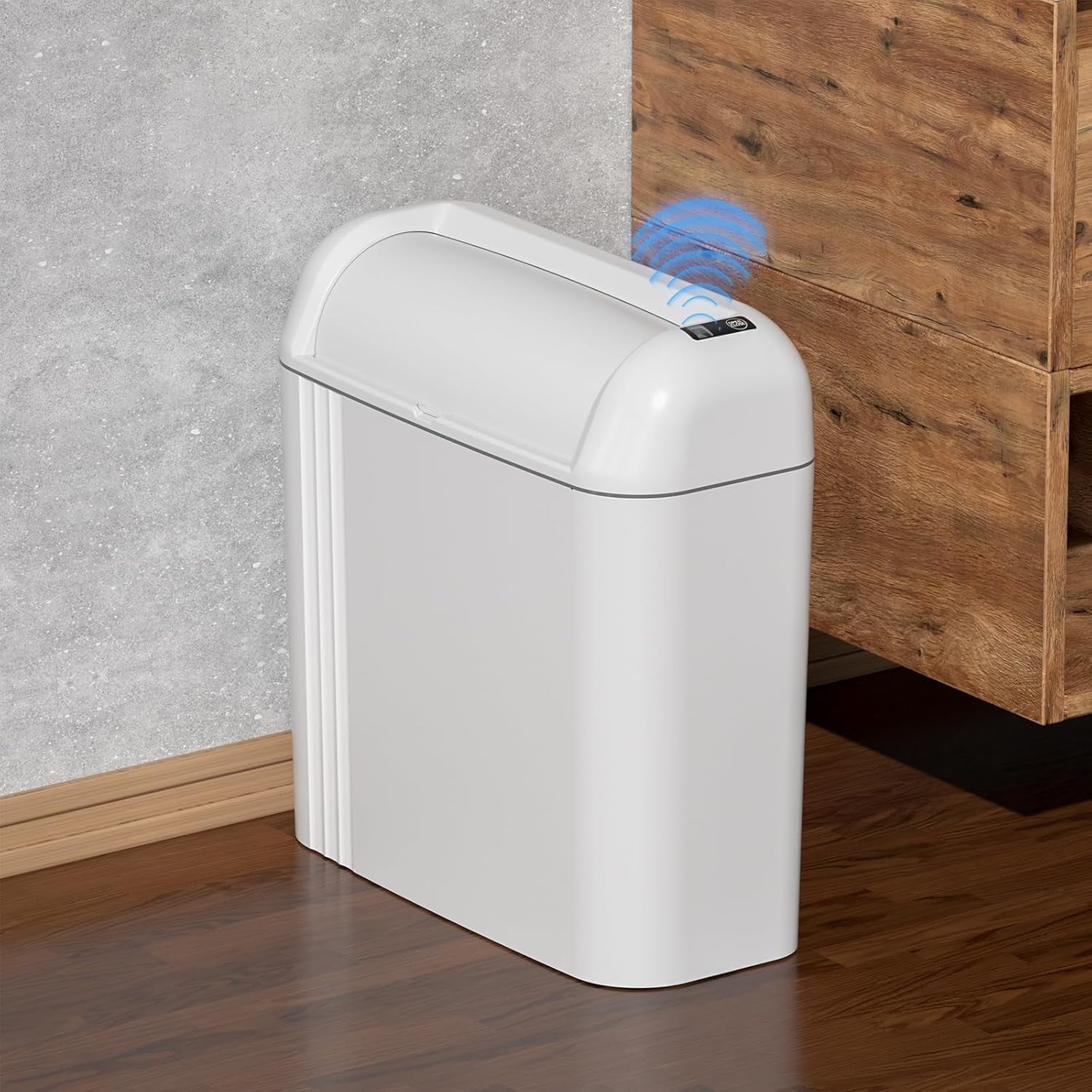 Smart Trash Can with Lid, 3.5 Gallon Infrared/Vibration Sensing ...