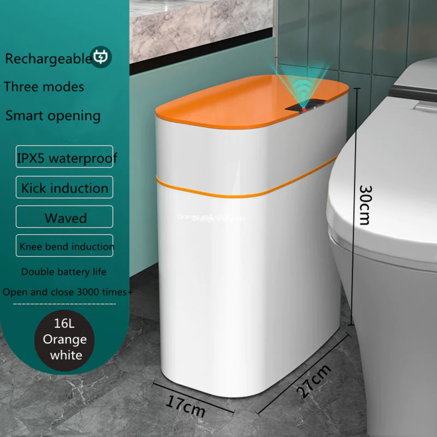 Smart Trash Can With Lid For Bedroom And Living Room Kitchen Storage ...
