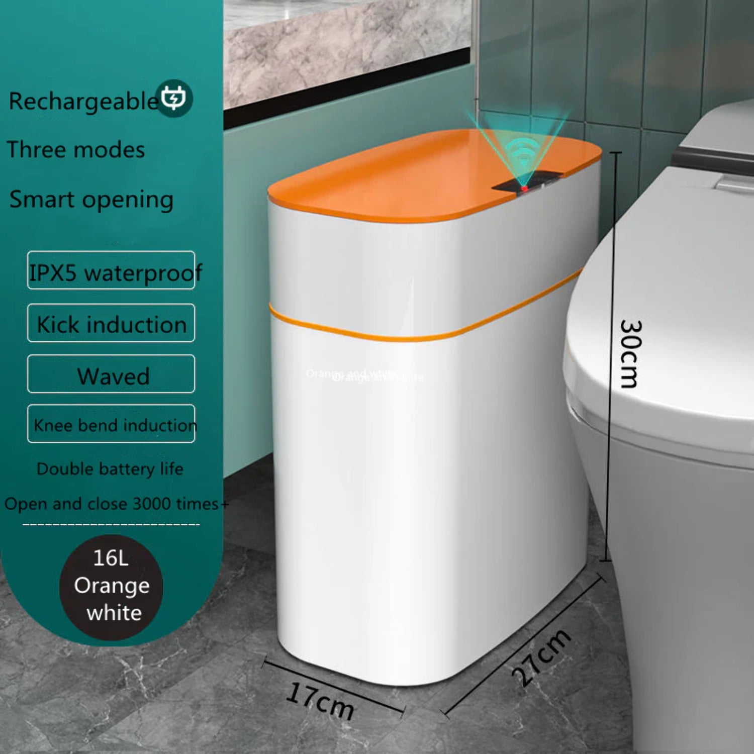 Smart Trash Can With Lid For Bedroom And Living Room Kitchen Storage ...
