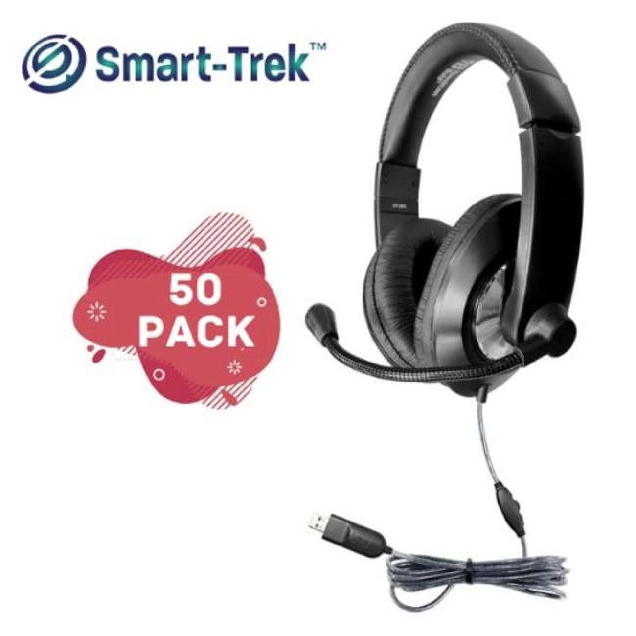 Smart-Trek Deluxe Stereo Headset with In-Line Volume Control & USB Plug ...