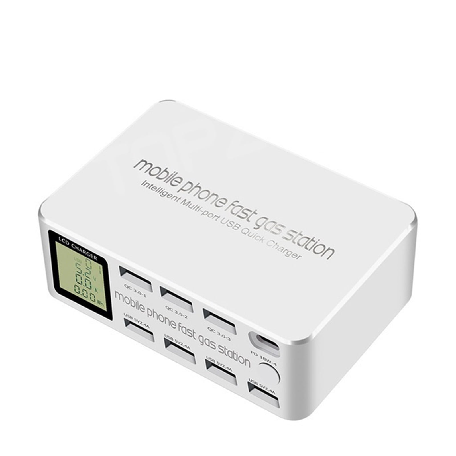 Smart USB Charger 8 Port 100W Quick Charge 3.0 PD 3.0 Fast Charge Adapter LCD Multi USB Charger ...