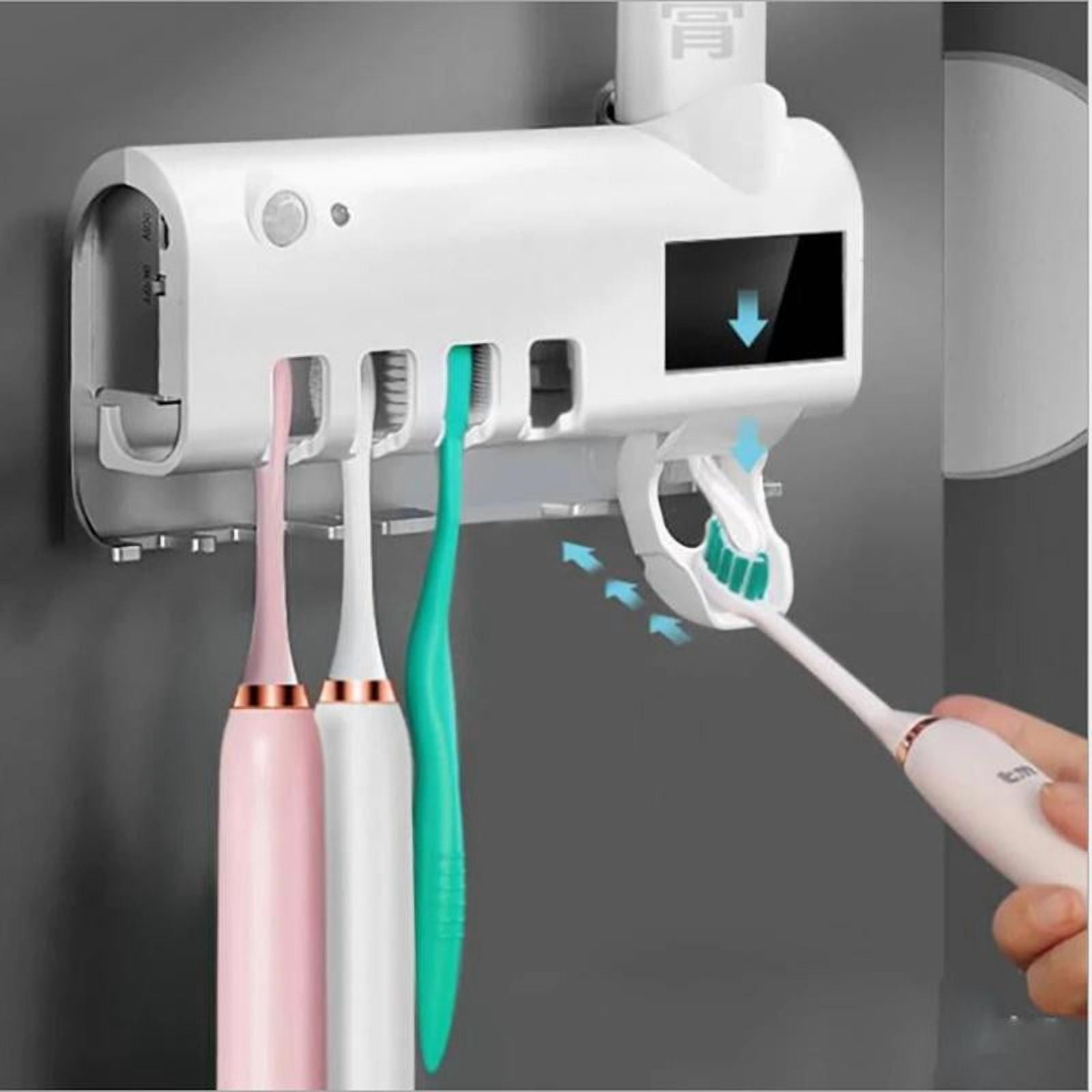 Smart UV Sanitizing Solar Powered Wall Mount Toothbrush Holder with ...