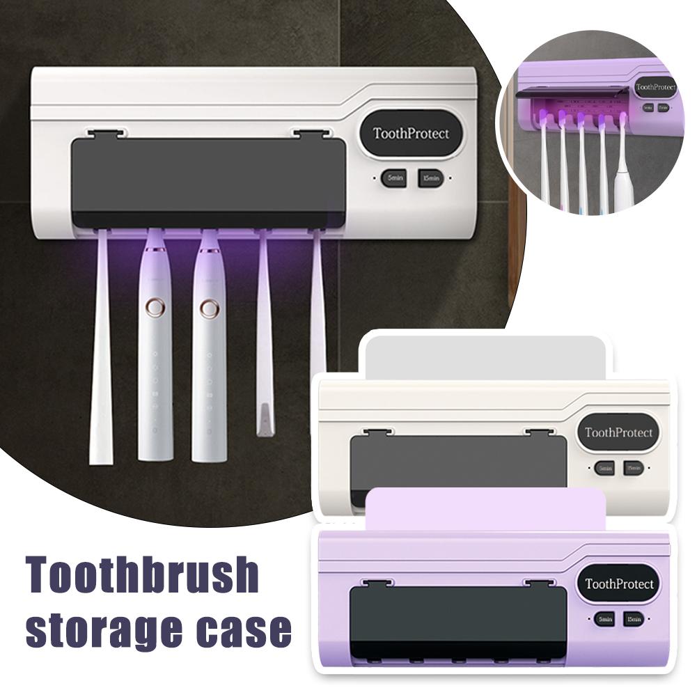 Smart UV Toothbrush Sterilizer Holder Toothpaste Wall Mounted For ...