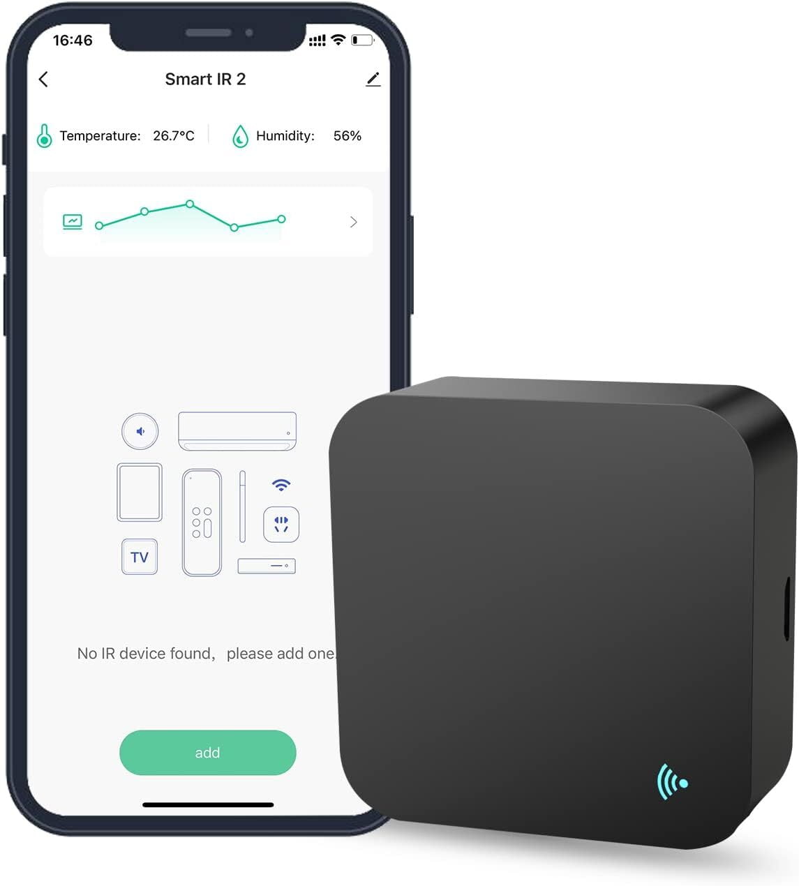 Smart Universal IR Blaster with Temperature Humidity Monitor,Tuya ...