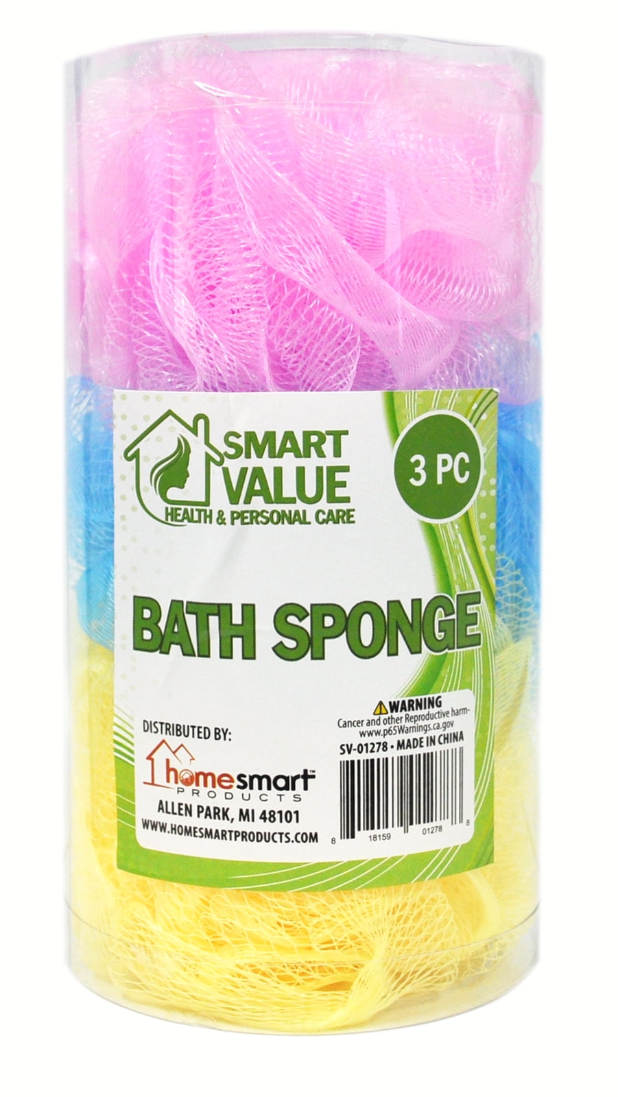 Smart Value Bath Sponge in Canister - Walmart.com