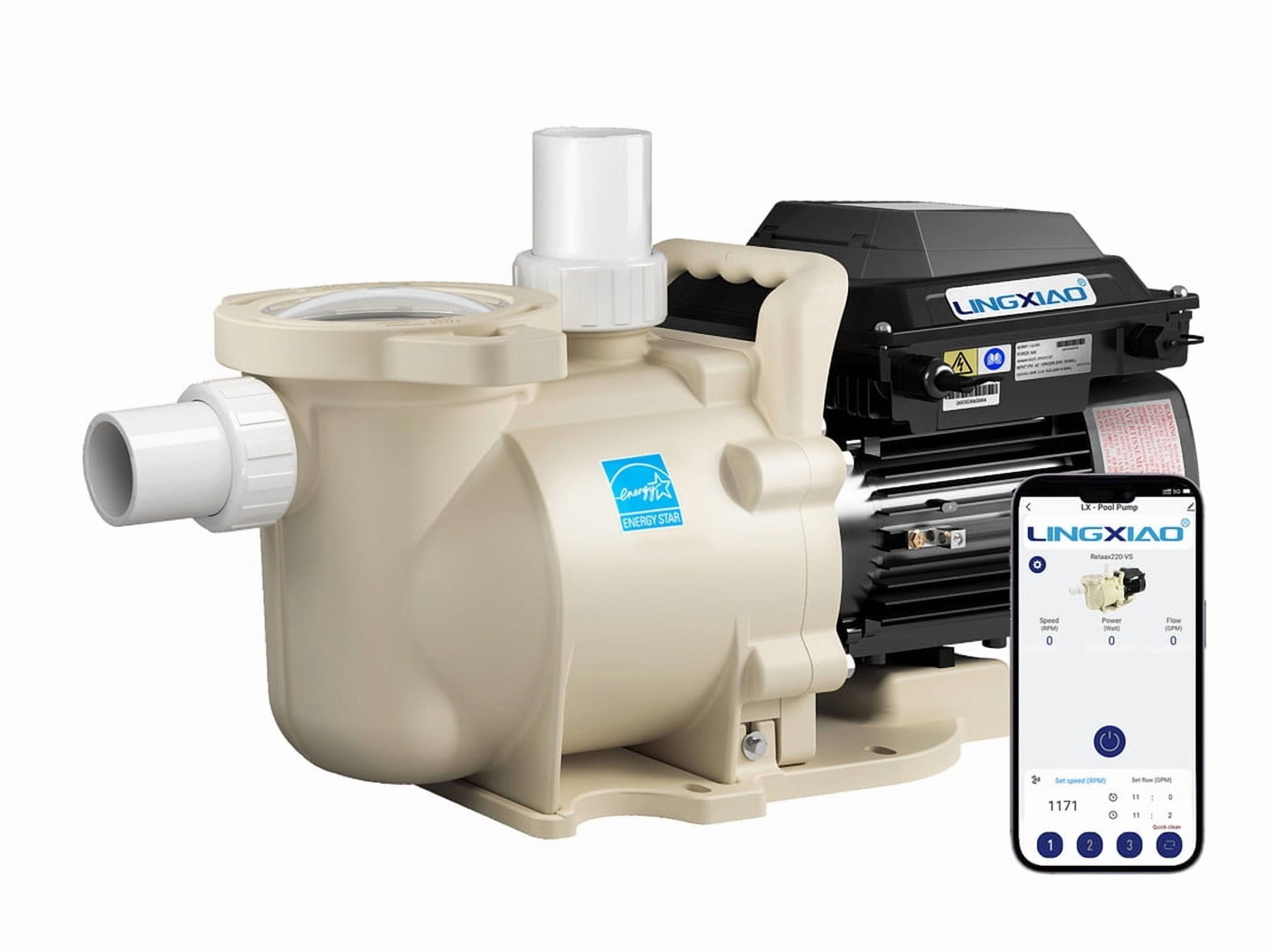 Smart Variable Speed Pool Pump 2 HP, 115/208-230V, In/Above Pool Pump ...