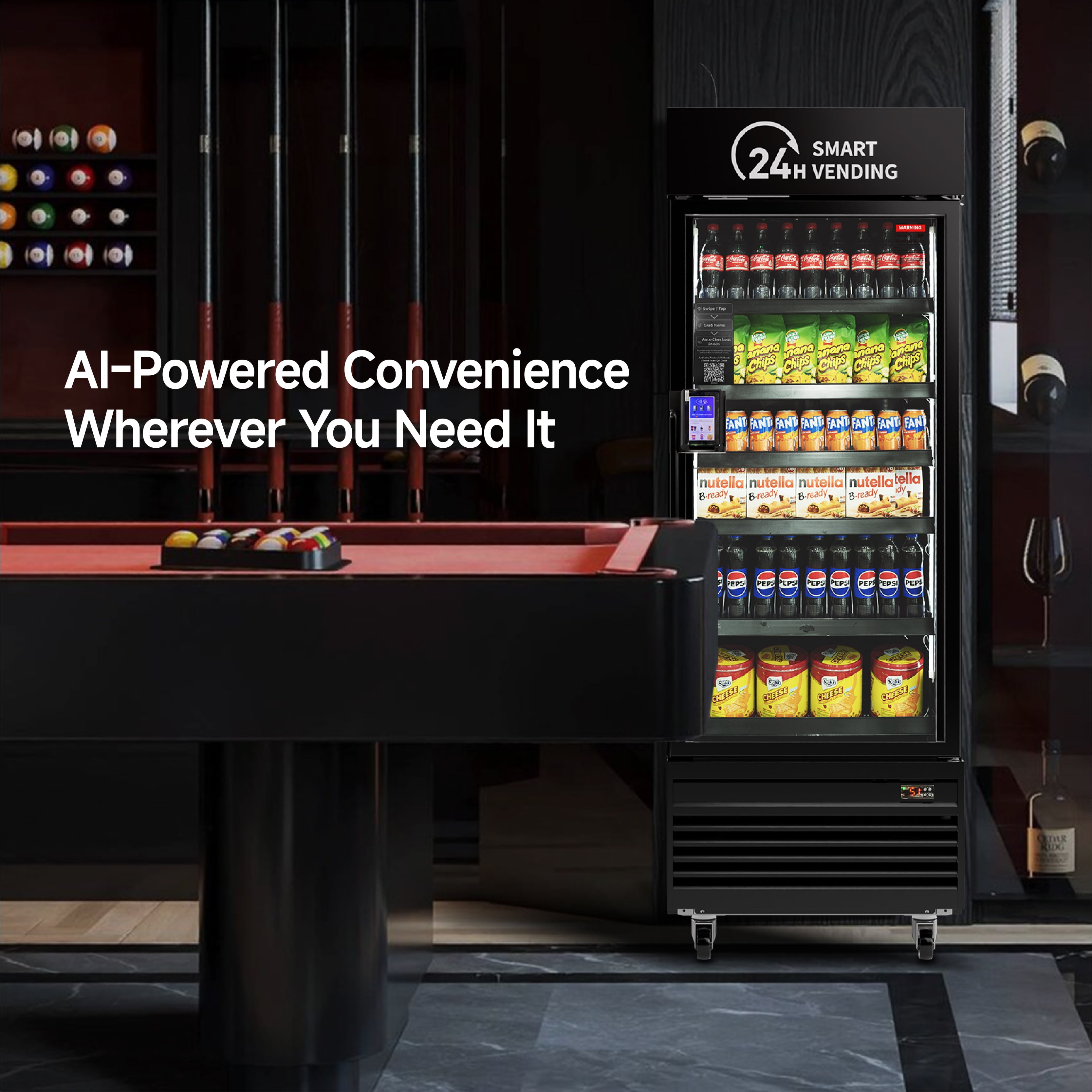 Smart Vending Machine, Smart Refrigerated Vending Machine, Black ...