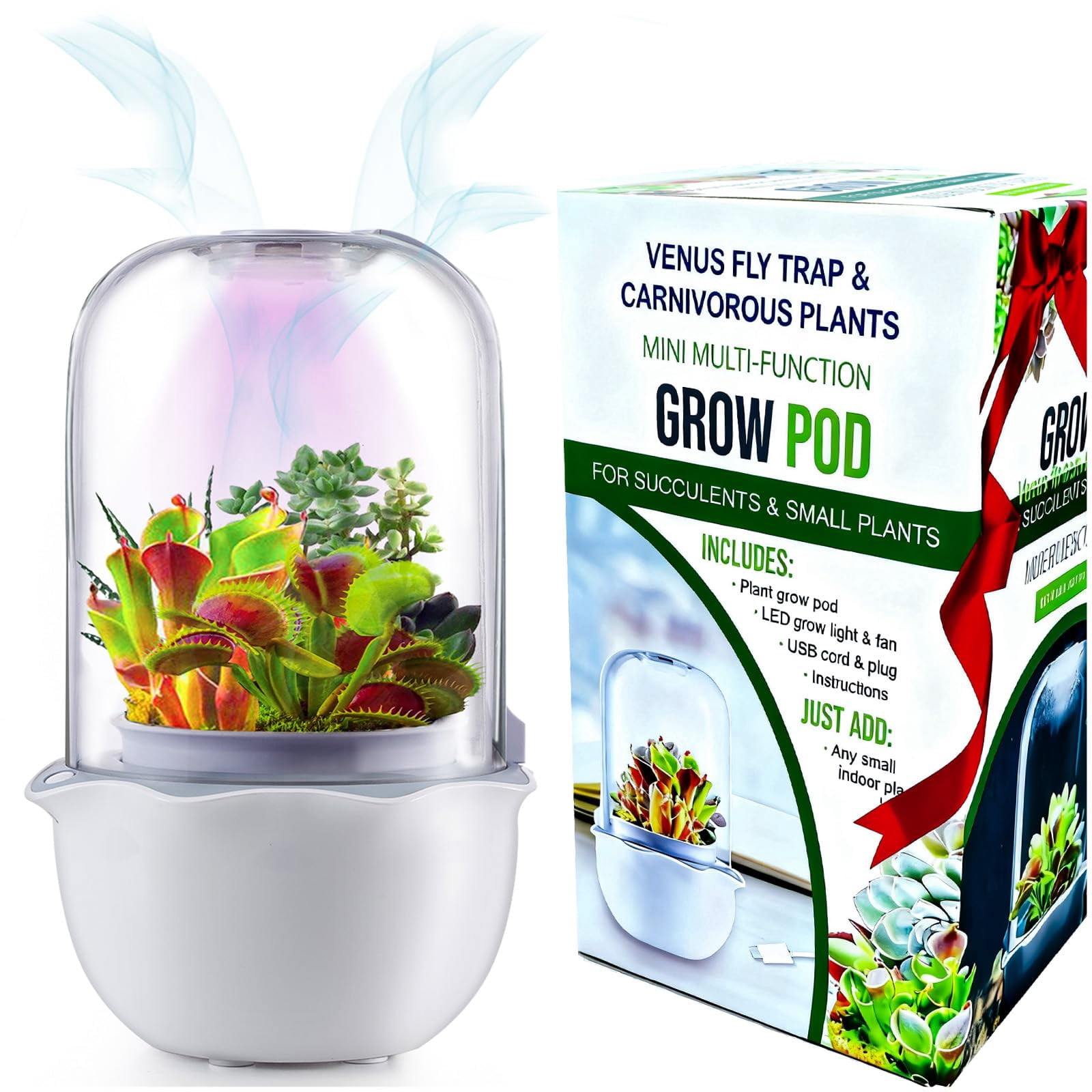 Smart Venus Fly Trap Terrarium Pot with Timer&Fan, Carnivorous Plant ...