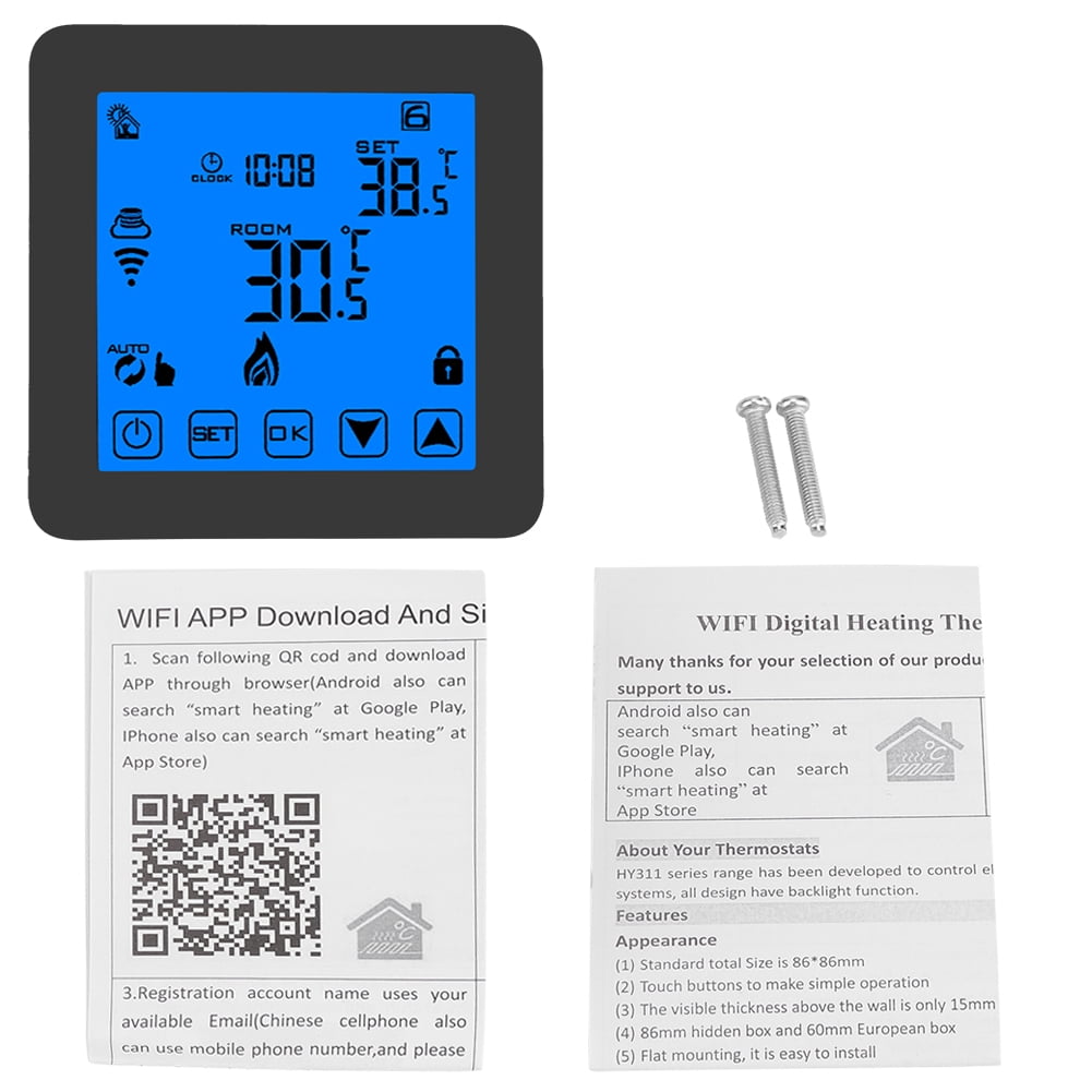Smart WIFI Programmable Heating Thermostat Digital LCD Wirless ...
