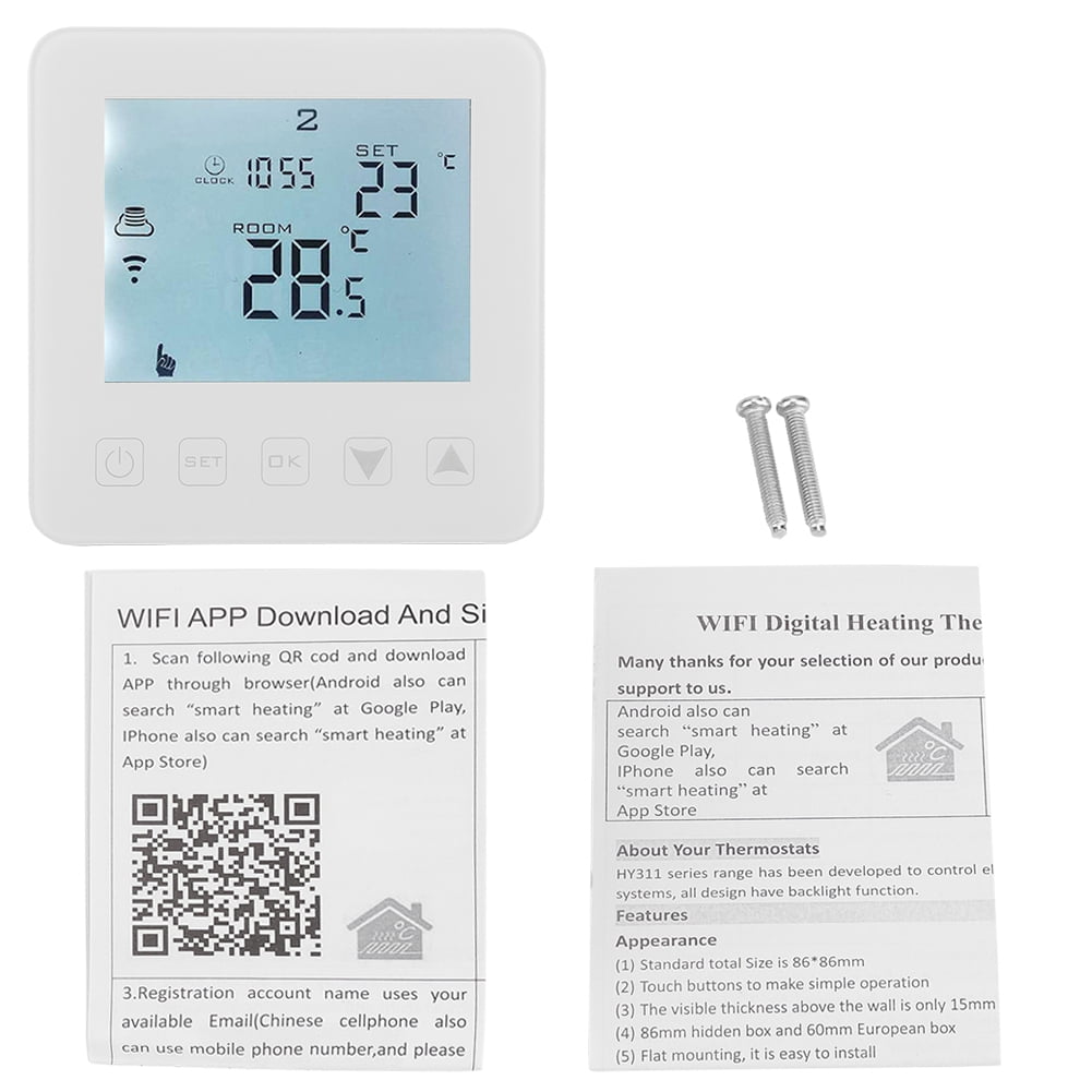 Smart WIFI Programmable Thermostat Digital LCD Display Wirless ...