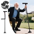 LED Light Walking Cane for Seniors, Adjustable Foldable Cane with Dual ...
