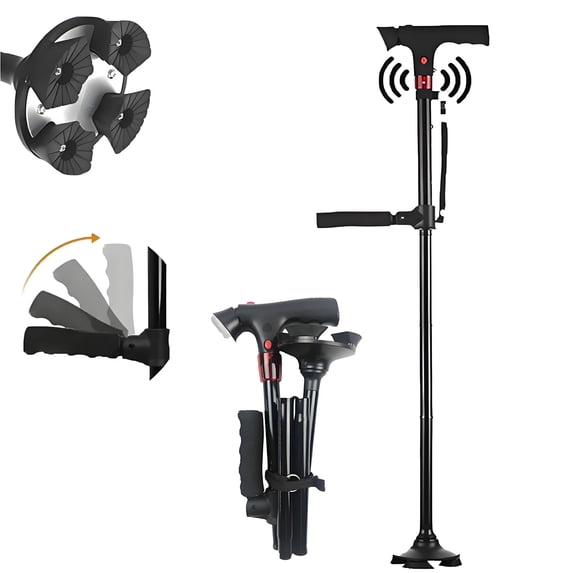 Smart Walking Cane with LED Light & Emergency Alarm - Adjustable ...