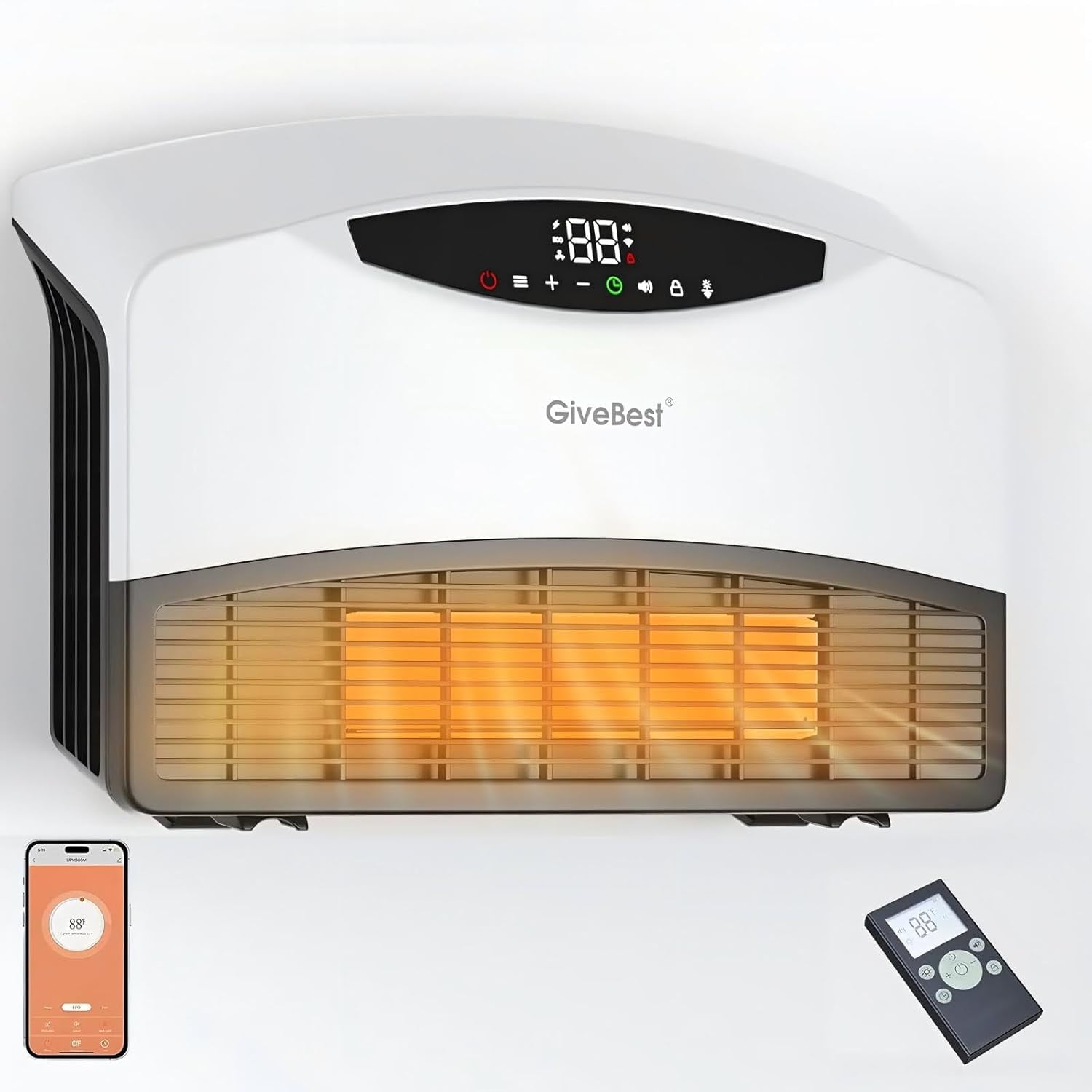 Smart Wall Heater - 1500W Space Heater for Indoor Use, Compatible with ...