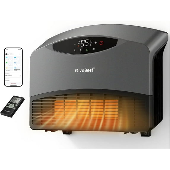 Smart Wall Heater with WiFi and Remote Control, 1500W, Floor or Wall ...