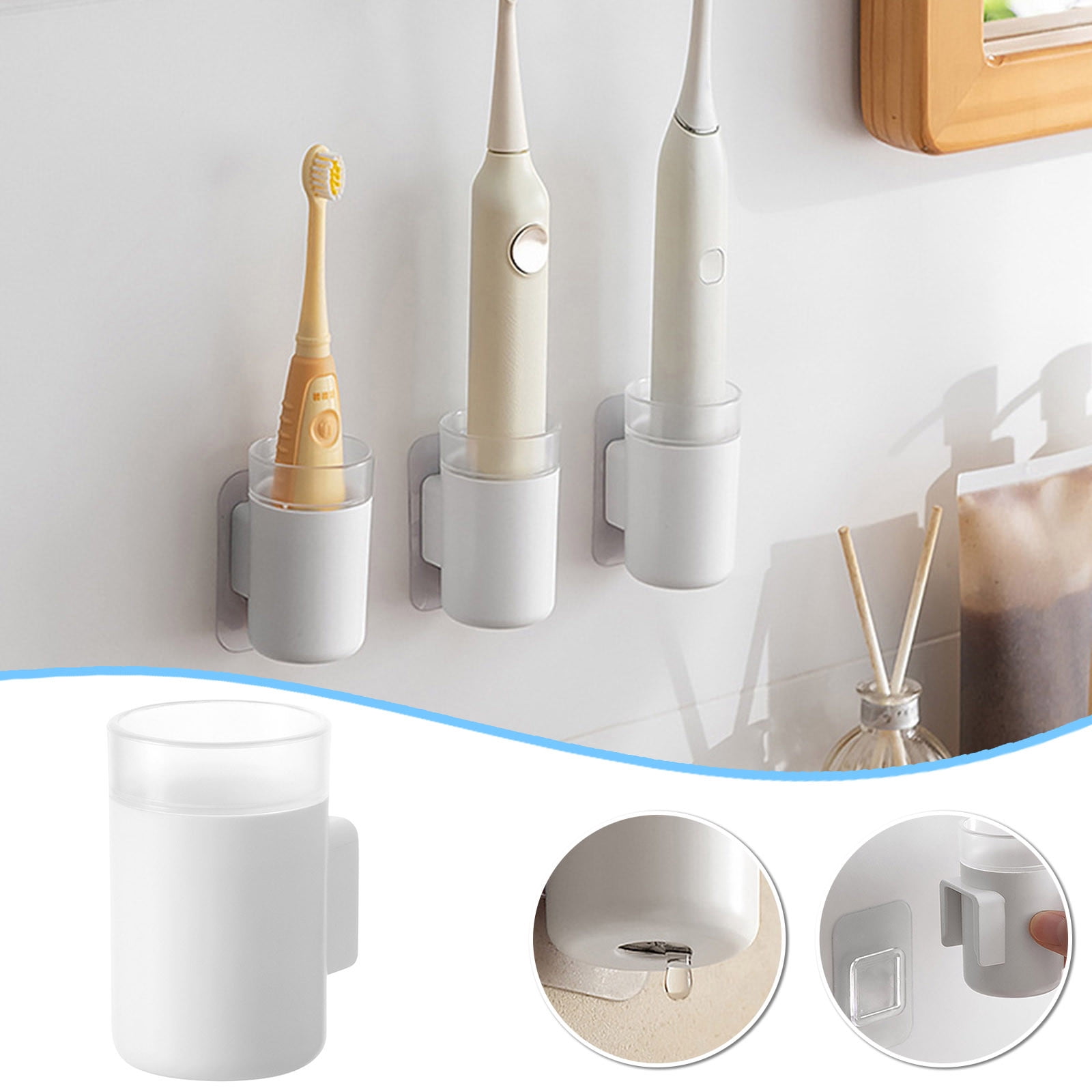 Smart Wall-Mounted Toothbrush Organizer with Wireless Charging ...