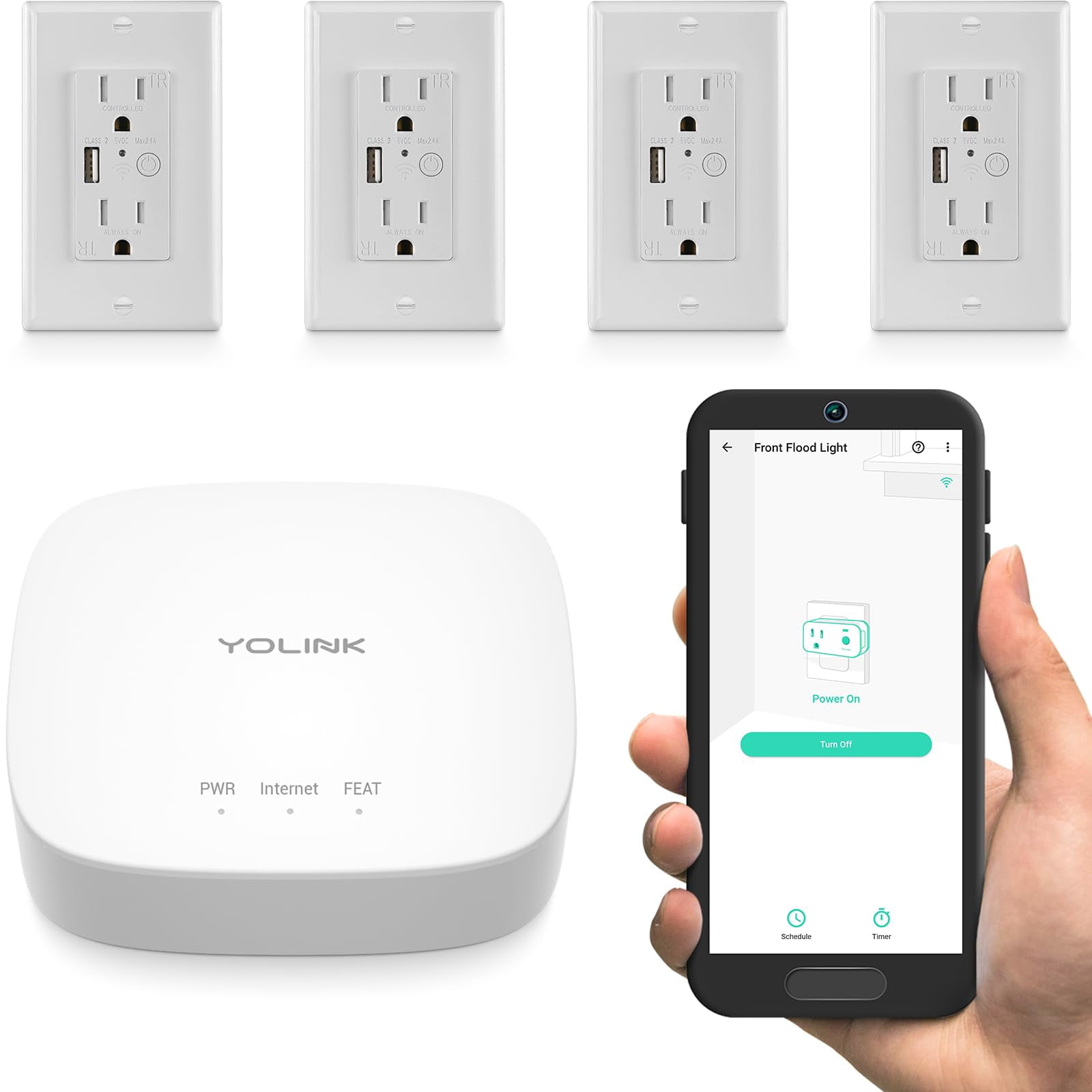 Smart Wall Outlets, YoLink 1/4 Mile World's Longest Range in-Wall ...