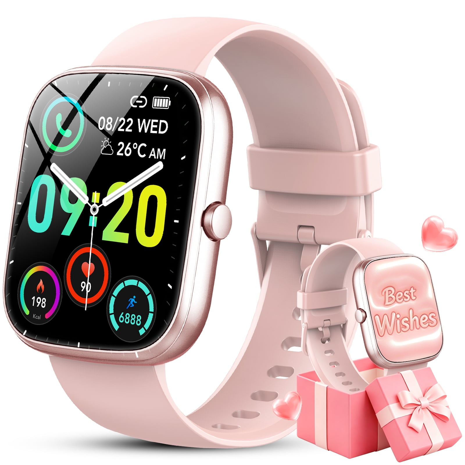 Smart Watch for Android and iPhone, IP68 Waterproof Smartwatch for ...