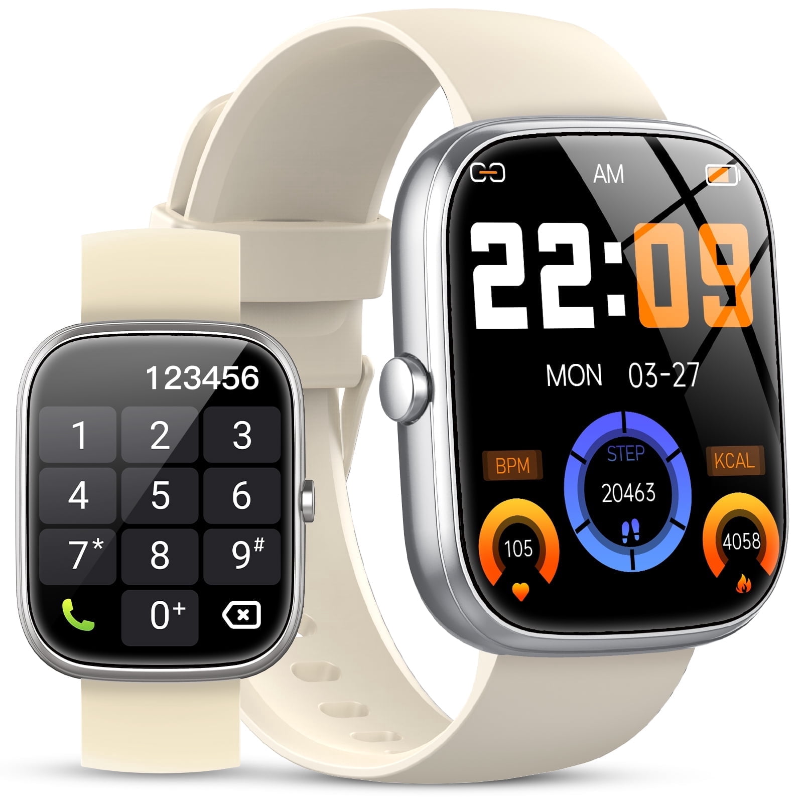 Smart Watch Fits for Android and iPhone, IP68 Waterproof Smartwatch for ...