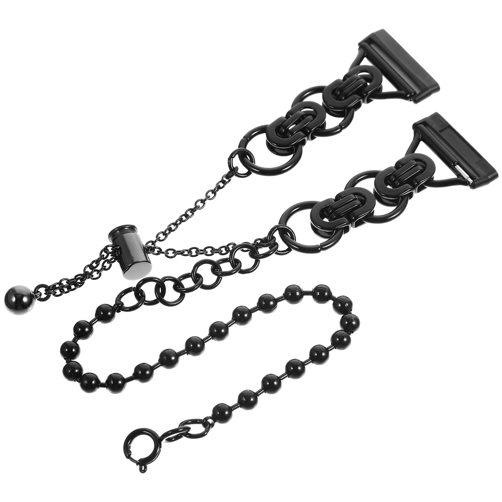 TABLZONE Watch Band Black 1Set 9.8x0.9In Stainless Steel Chain Design ...