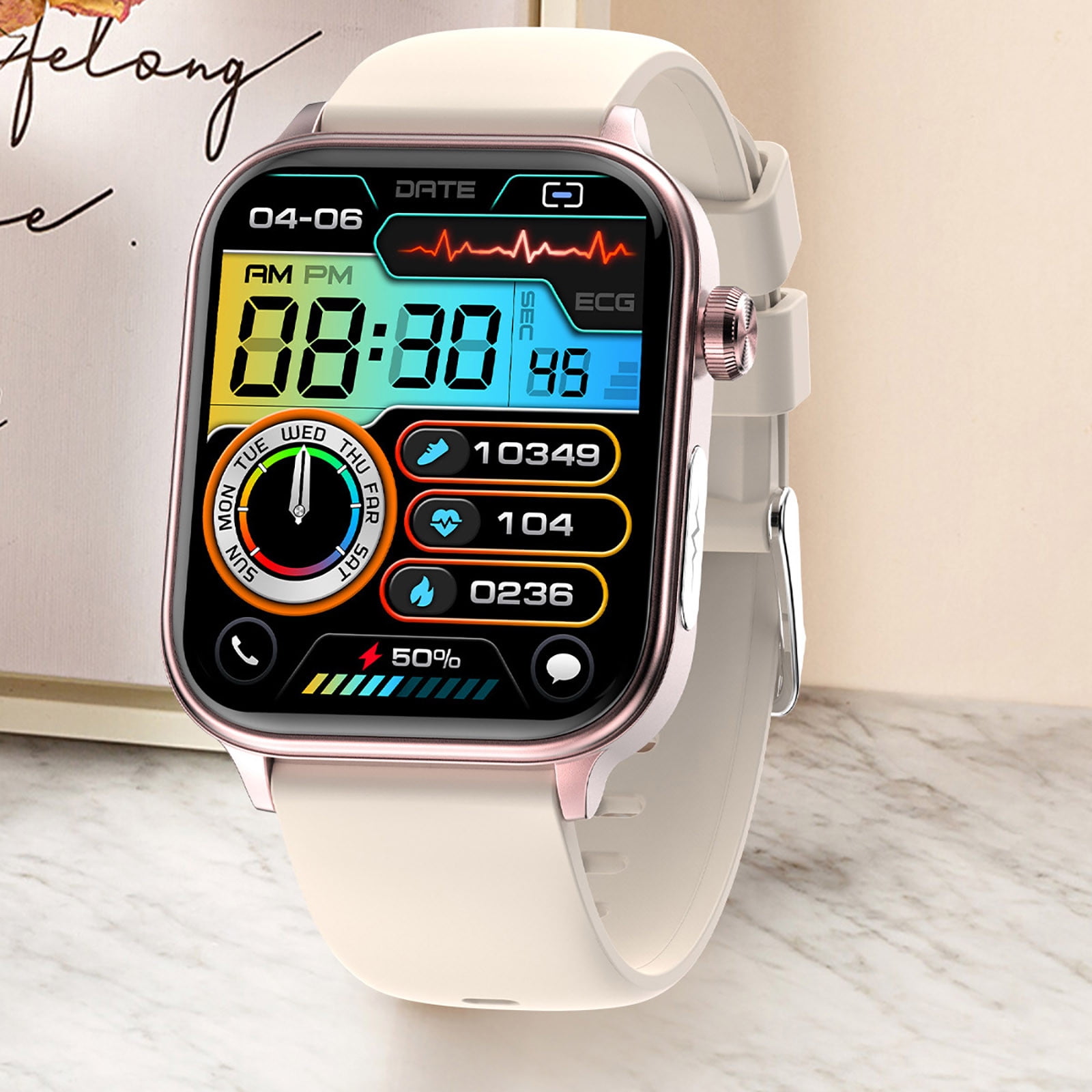 Smart Watch Bluetooth Talk Heart Meter Step Distance Voice Assistants ...