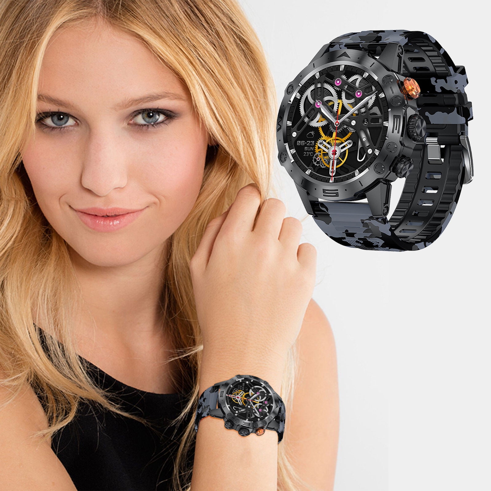 Smart Watch Bluetooth Talk Heart Meter Step Distance Voice Assistants Smart Bracelet Sports ...