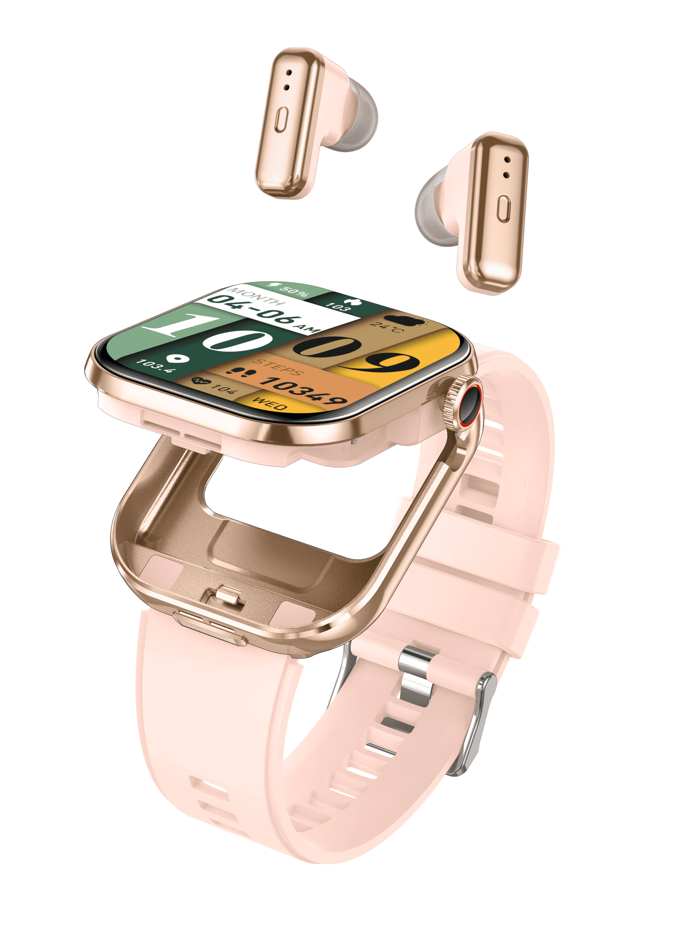 Smart Watch with Earbuds, 2.02" HD Screen，2 in 1 Smart Watches for ...