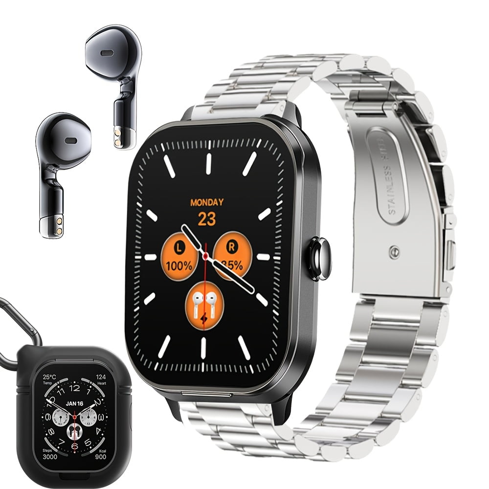 Smart Watch with Earbuds, Comes with A Silicone Protective Case ...