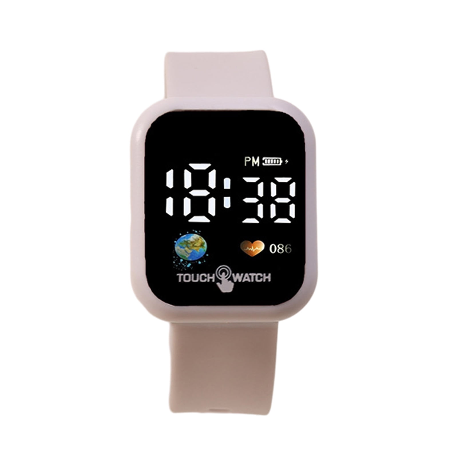 Smart Watch Earth Design Heart Rate Monitor Sport Watch Square Dial Big ...