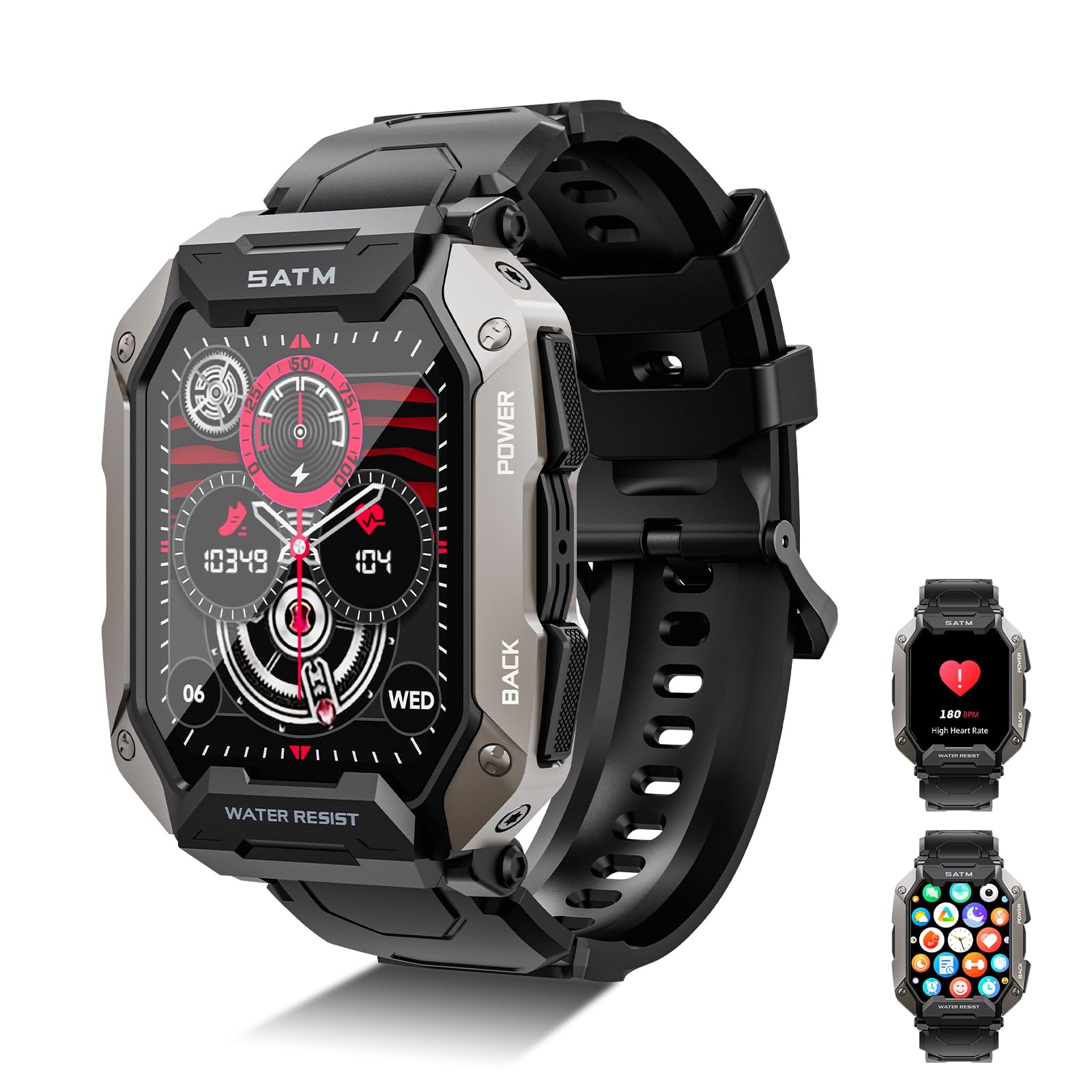 Smart Watch for Men, 1.81" Fitness Tracker Running Watch (Answer/Make ...