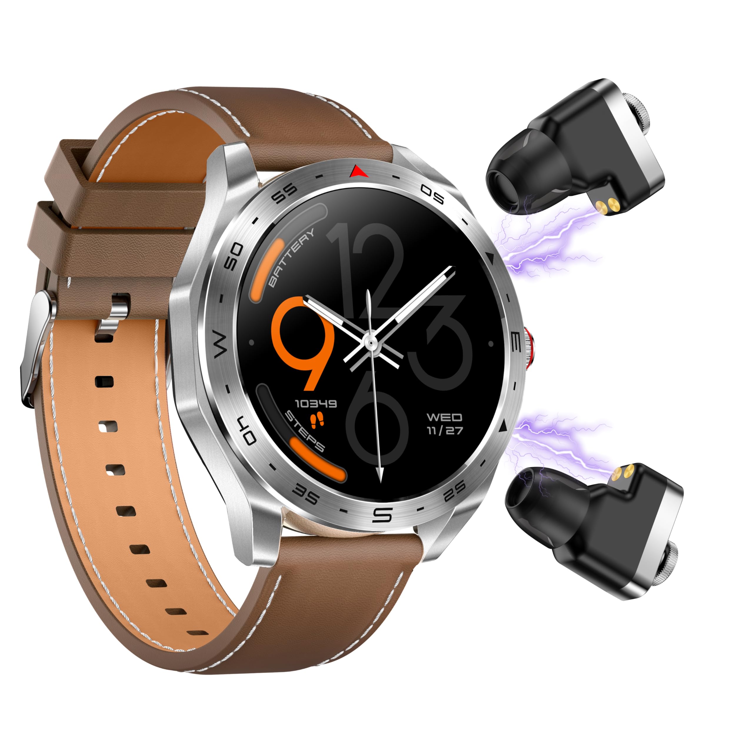 Smart Watch for Men with Earbuds,1.52" Large Full Touch HD Display,with ...