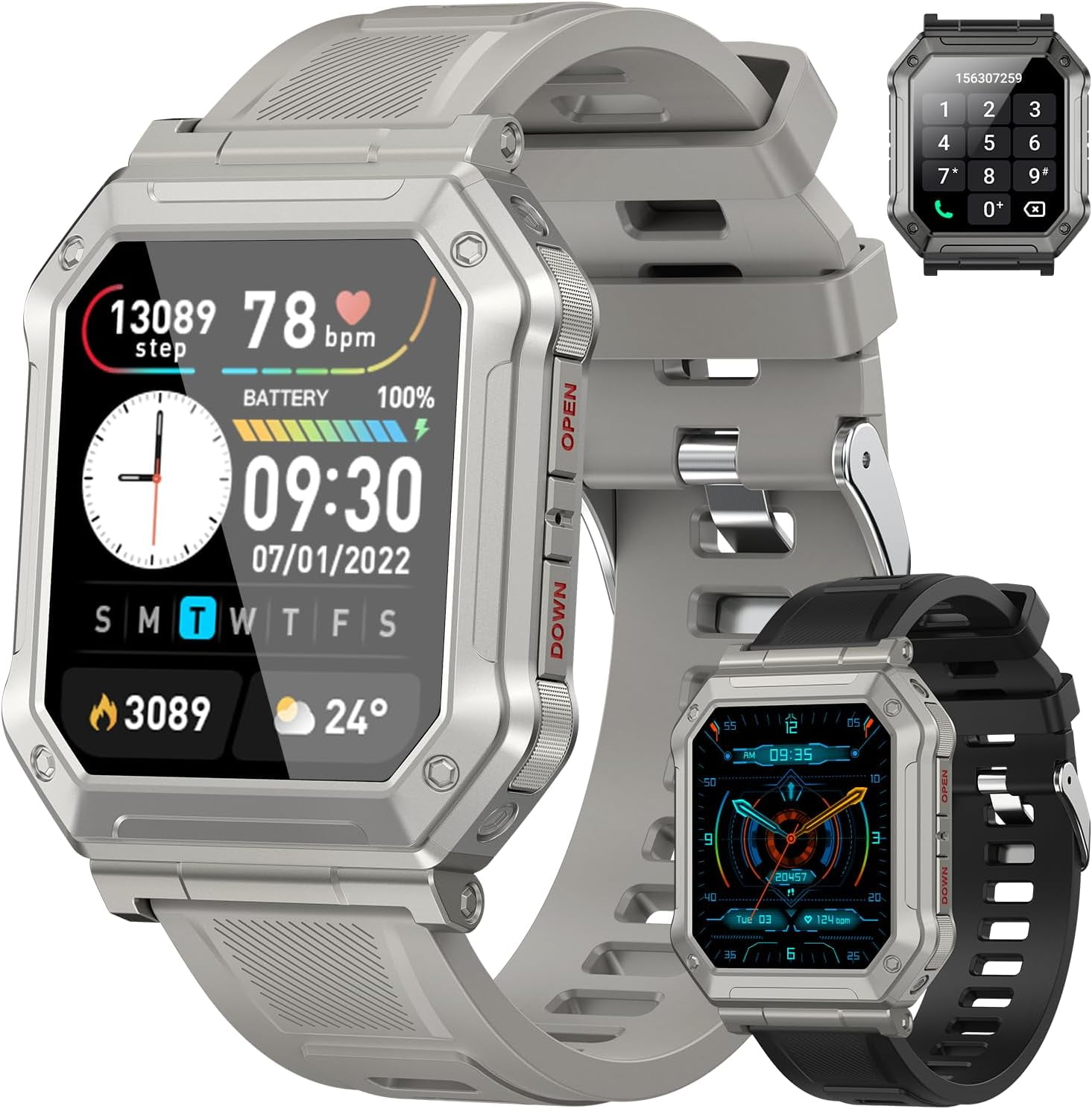 Smart Watch for Men Fitness Tracker: Military Smart Watches for Men ...