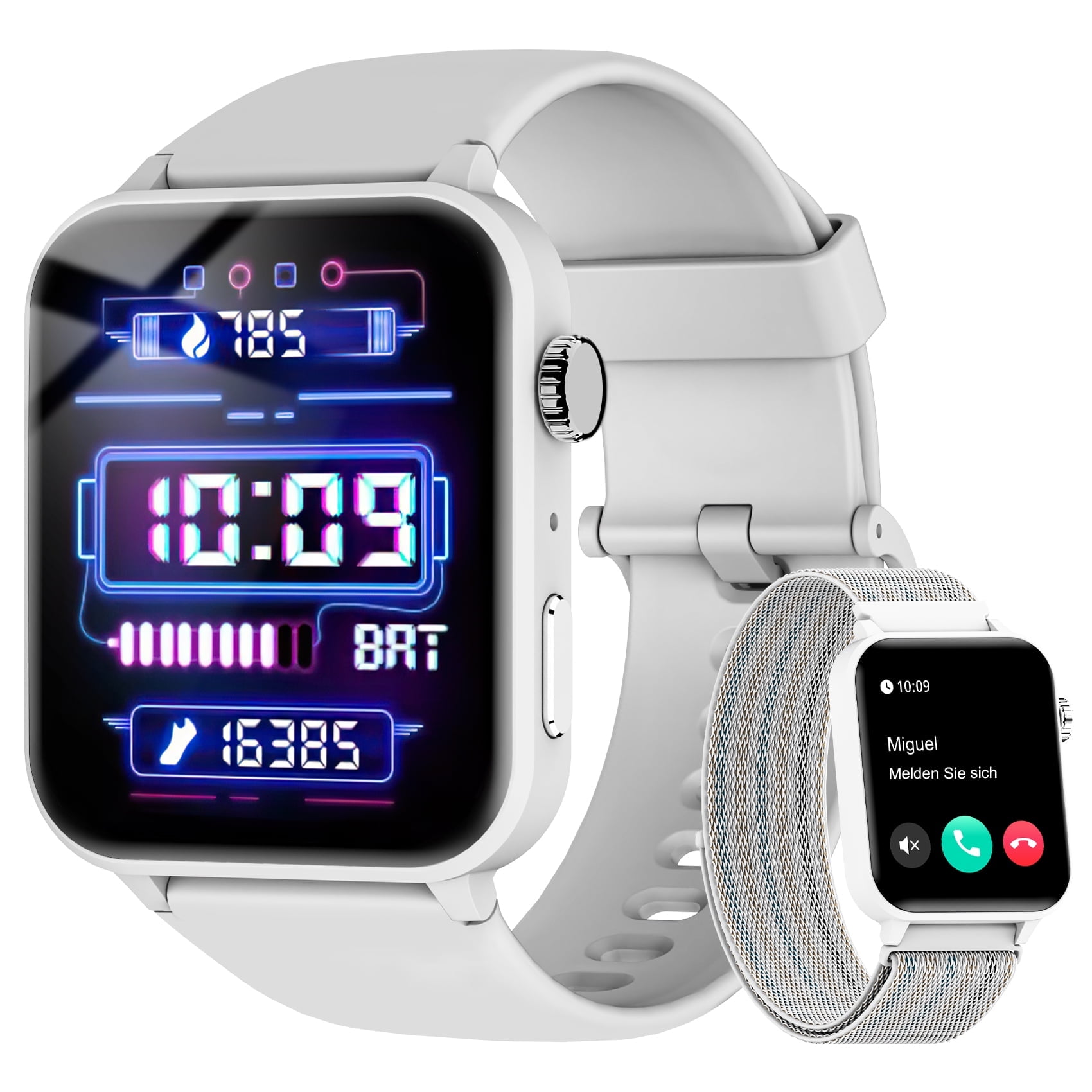 Smart Watch for Men Women,1.85 Inch Touch Screen Fitness Watch,with Bluetooth Call(Answer/Make ...