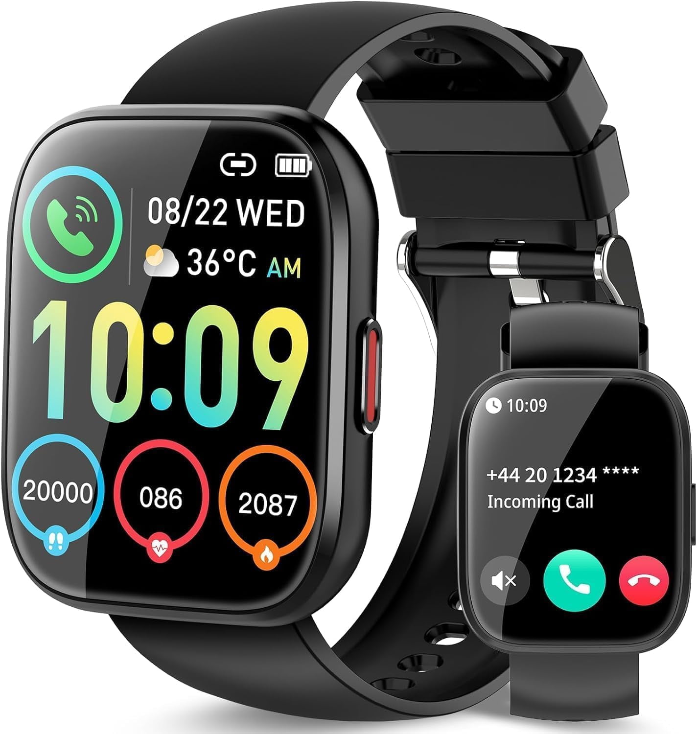 Smart Watch for Men Women, 1.85" TFT-Touch Screen Smartwatch with Call ...