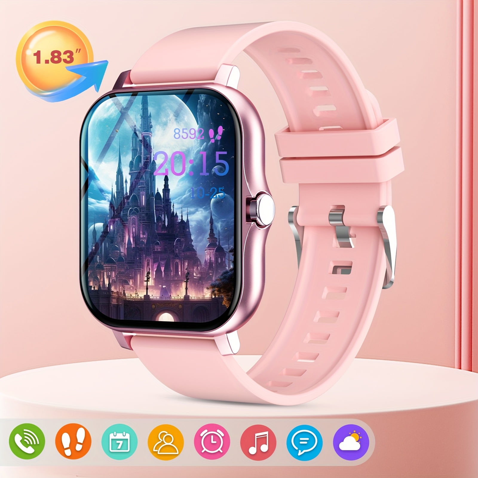 Smart Watch with Wireless Call, Fashion Sports Smartwatch Fitness ...