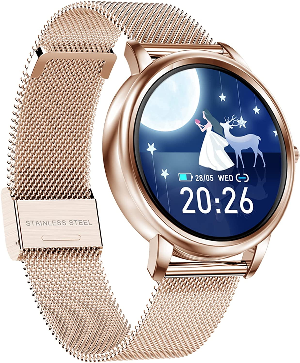 Smart Watch for Women 1.01 Inch Touch Screen Fitness Tracker Watch IP67 ...