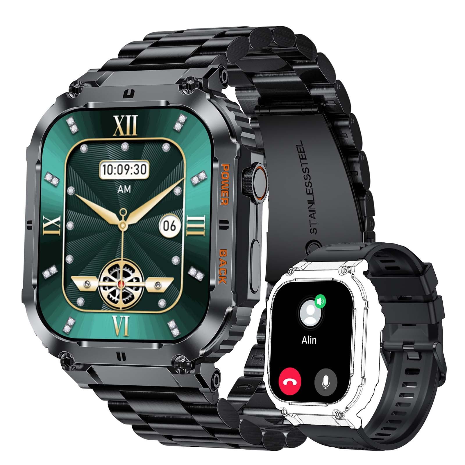 "1.96"" HD Smart Watch for Men & Women, Waterproof Fitness Tracker ...