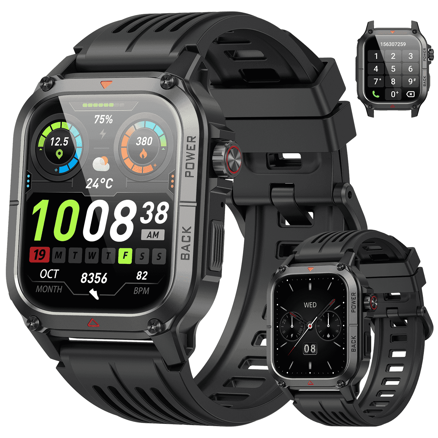 Tikland Military Smart Watches for Men Answer/Make Calls 1.91'' HD ...