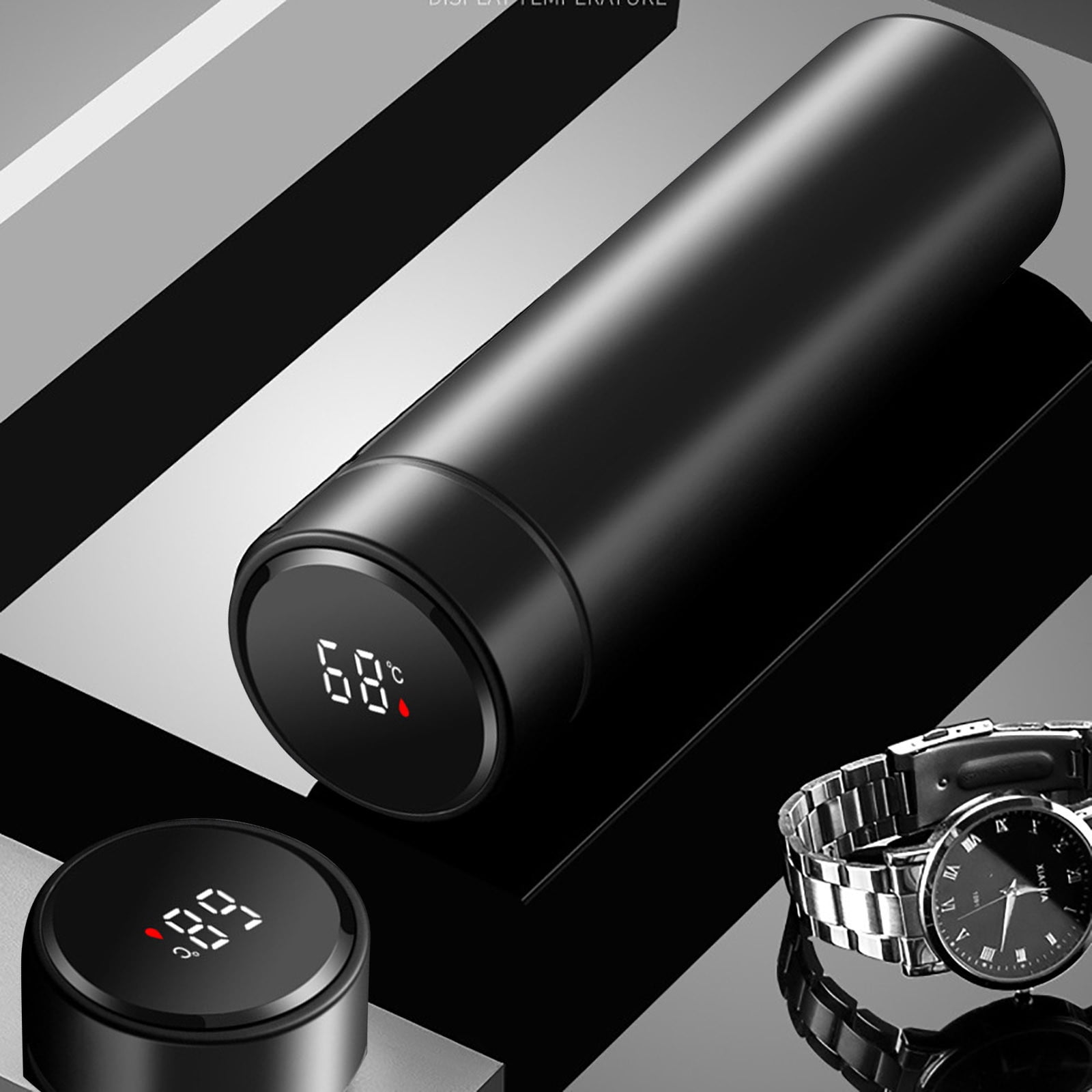 Smart Water Bottle Stainless Steel Vacuum Flask,Travel Mug with Smart ...