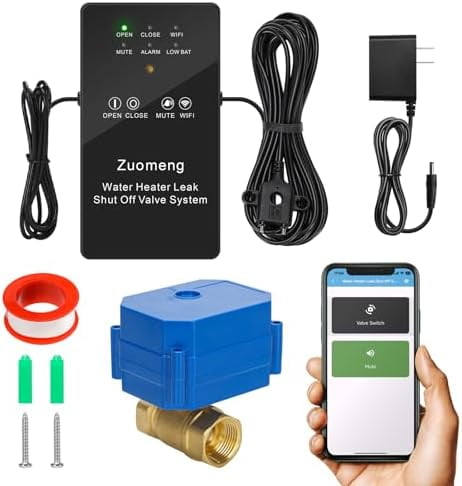 Smart Water Heater Remote Stop Valve with Leak Sensor, Automatic ...
