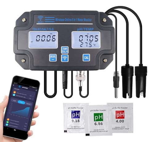 Smart Water Quality Tester 6-in-1 pH/EC/TDS/Salinity/S.G and ...
