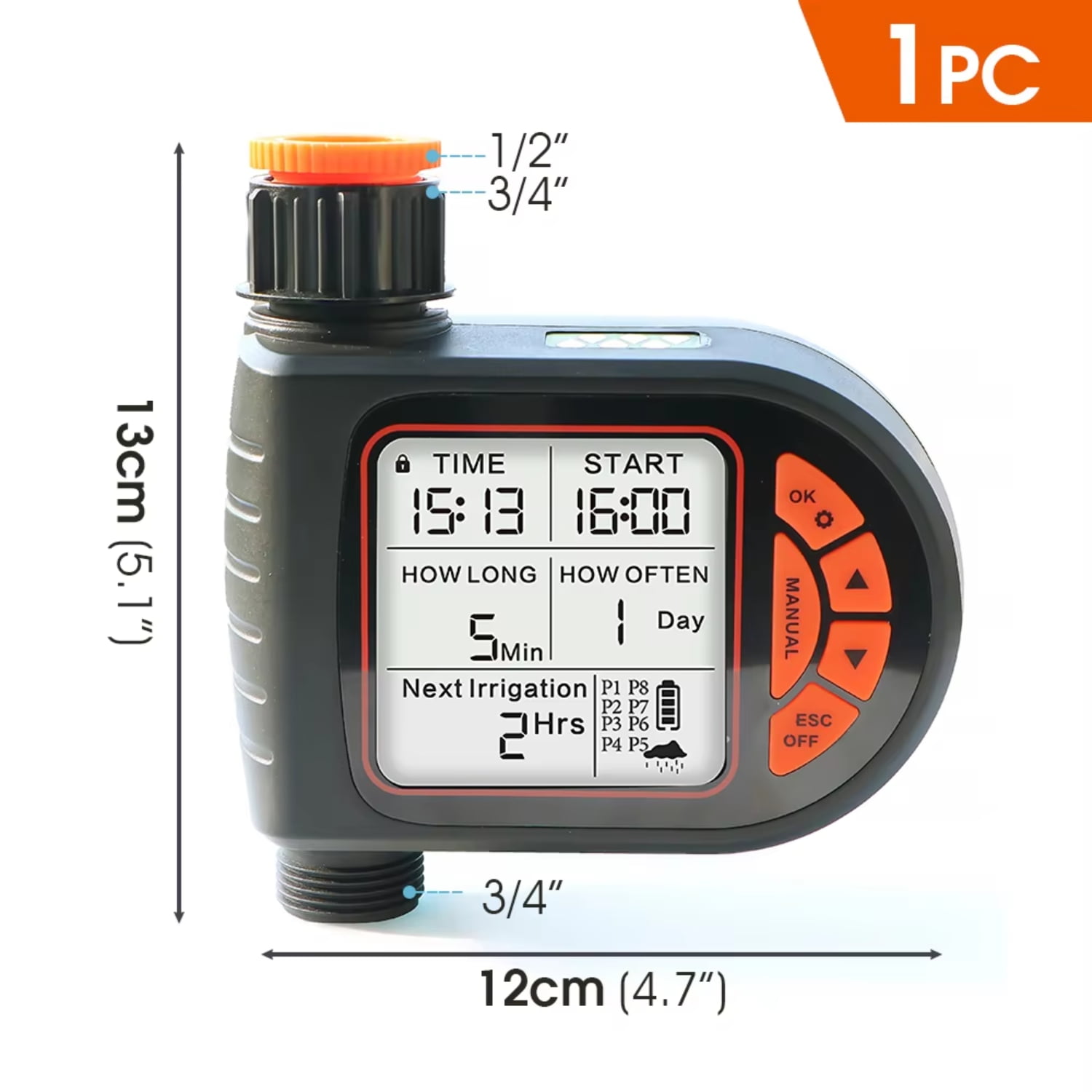 Smart Waterproof Automatic Garden Rain Sensor Timer with IPX5 LCD ...