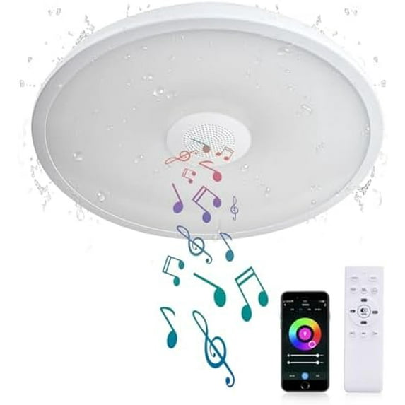 Smart Waterproof LED Flush Mount Ceiling Light Fixture,11 inch 18W,with ...