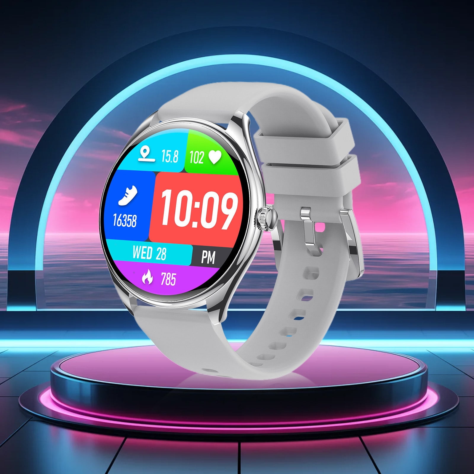 Smart Wearable Watch Multifunction Hd Round Screen Wireless Magnetic ...